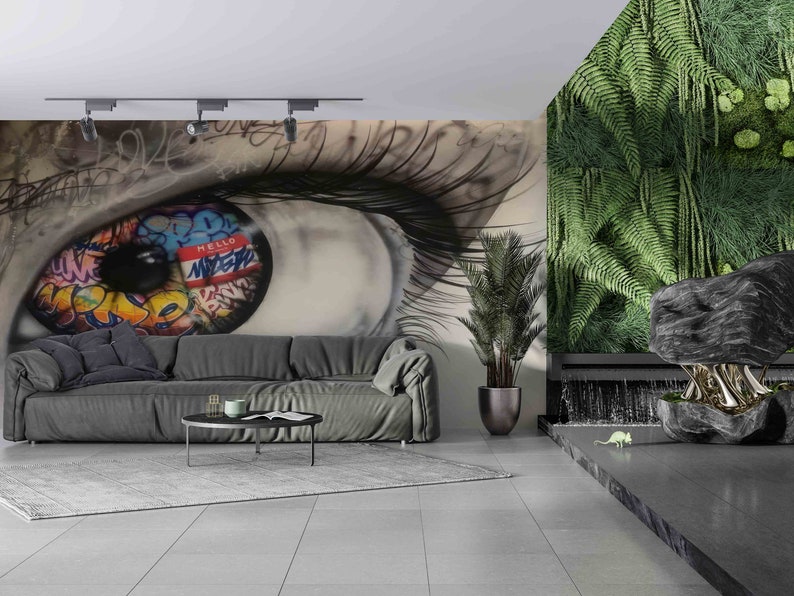 Eye Graffiti Wallpaper Abstract Eye Wall Art Eye Wall - Etsy