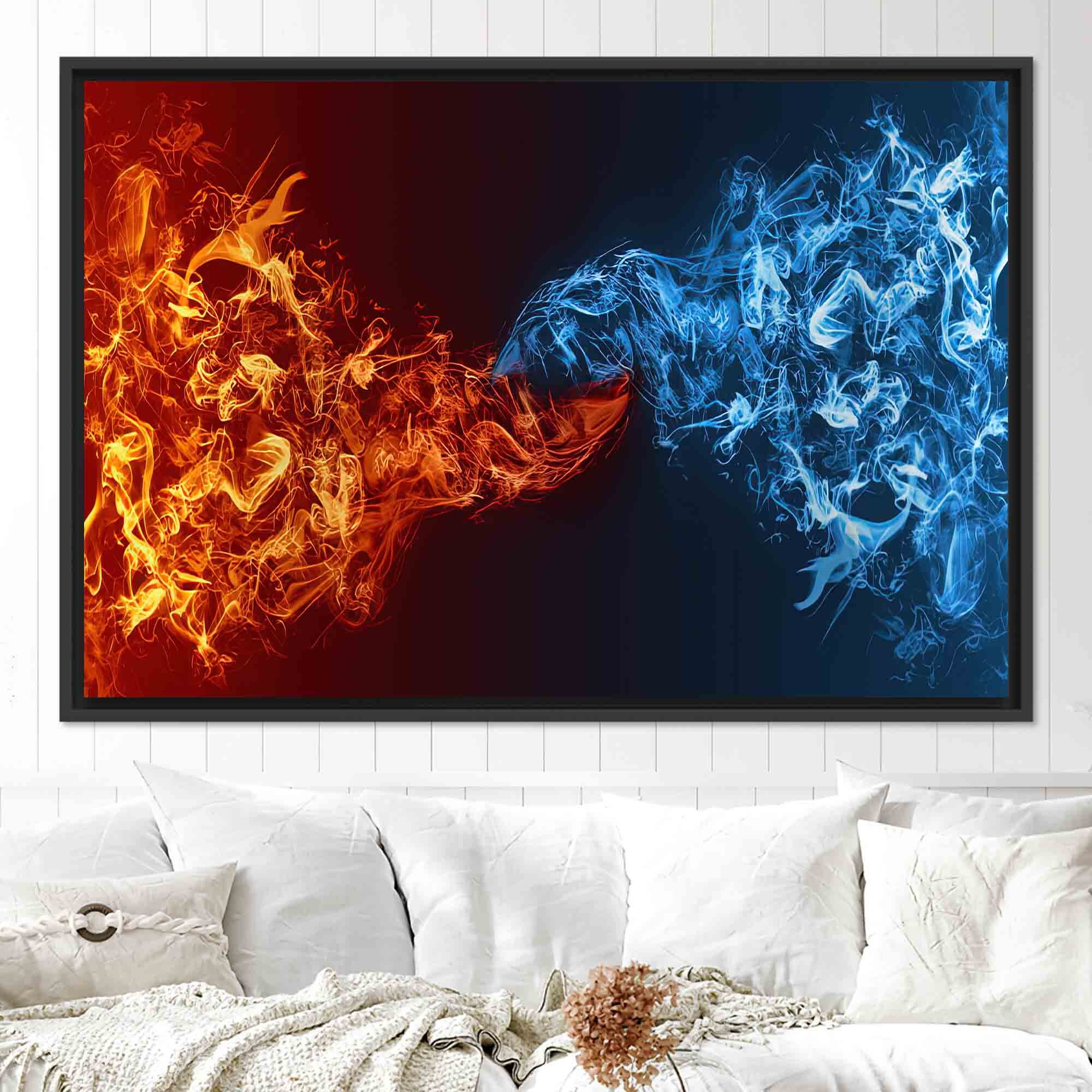 Abstract Fire and Ice Wall Art Modern Art Glass Wall Art - Etsy
