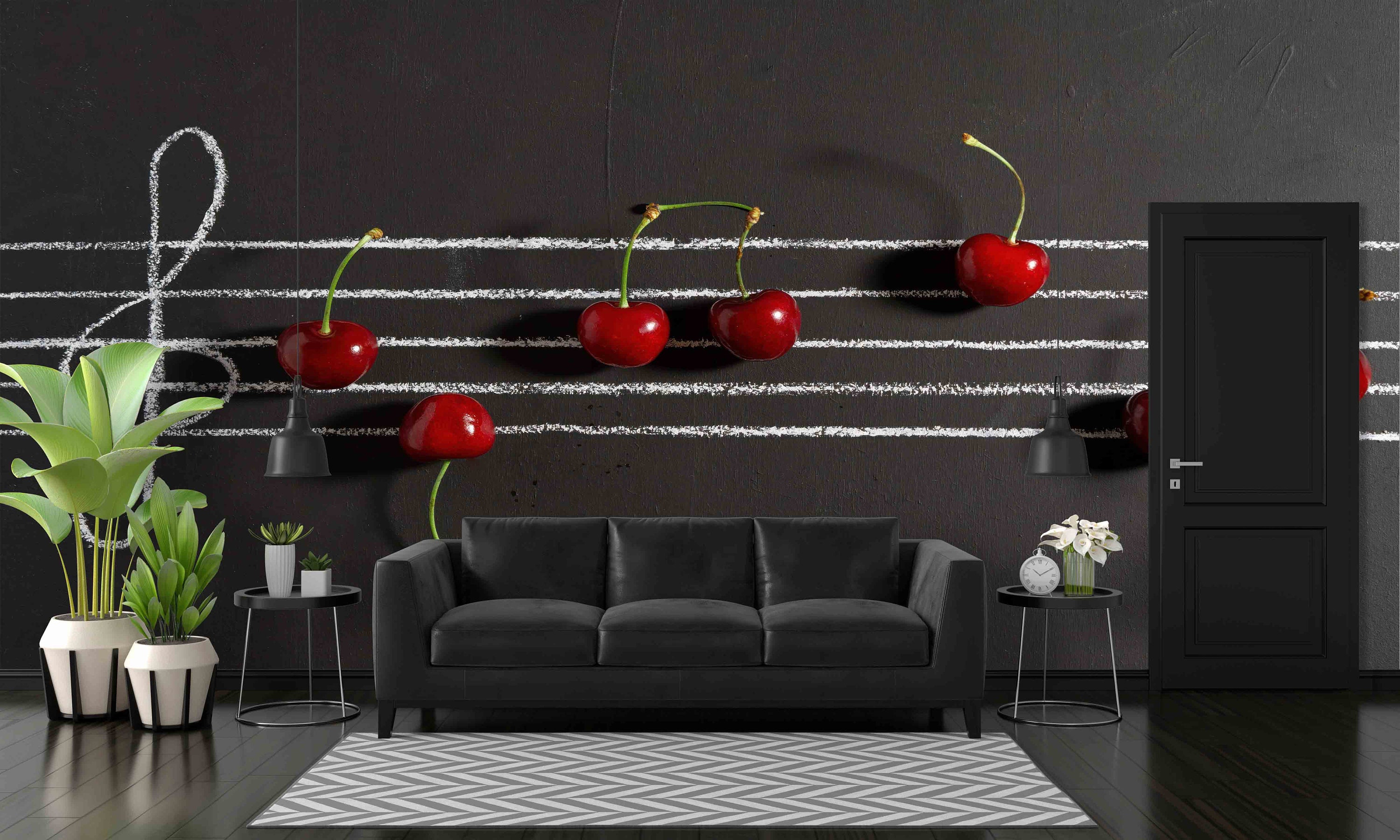 Cherry Wall Decor Music Notes Wallpaper 3D Paper Craft - Etsy