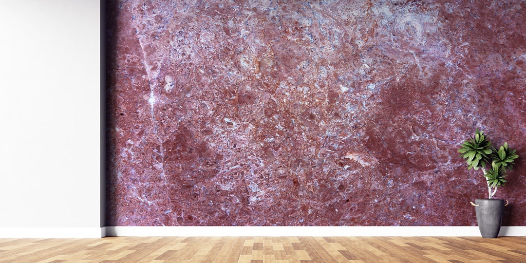 Claret Red Marble Mural, Stone Wall Decor, Granite Wallpaper, Wallpaper ...