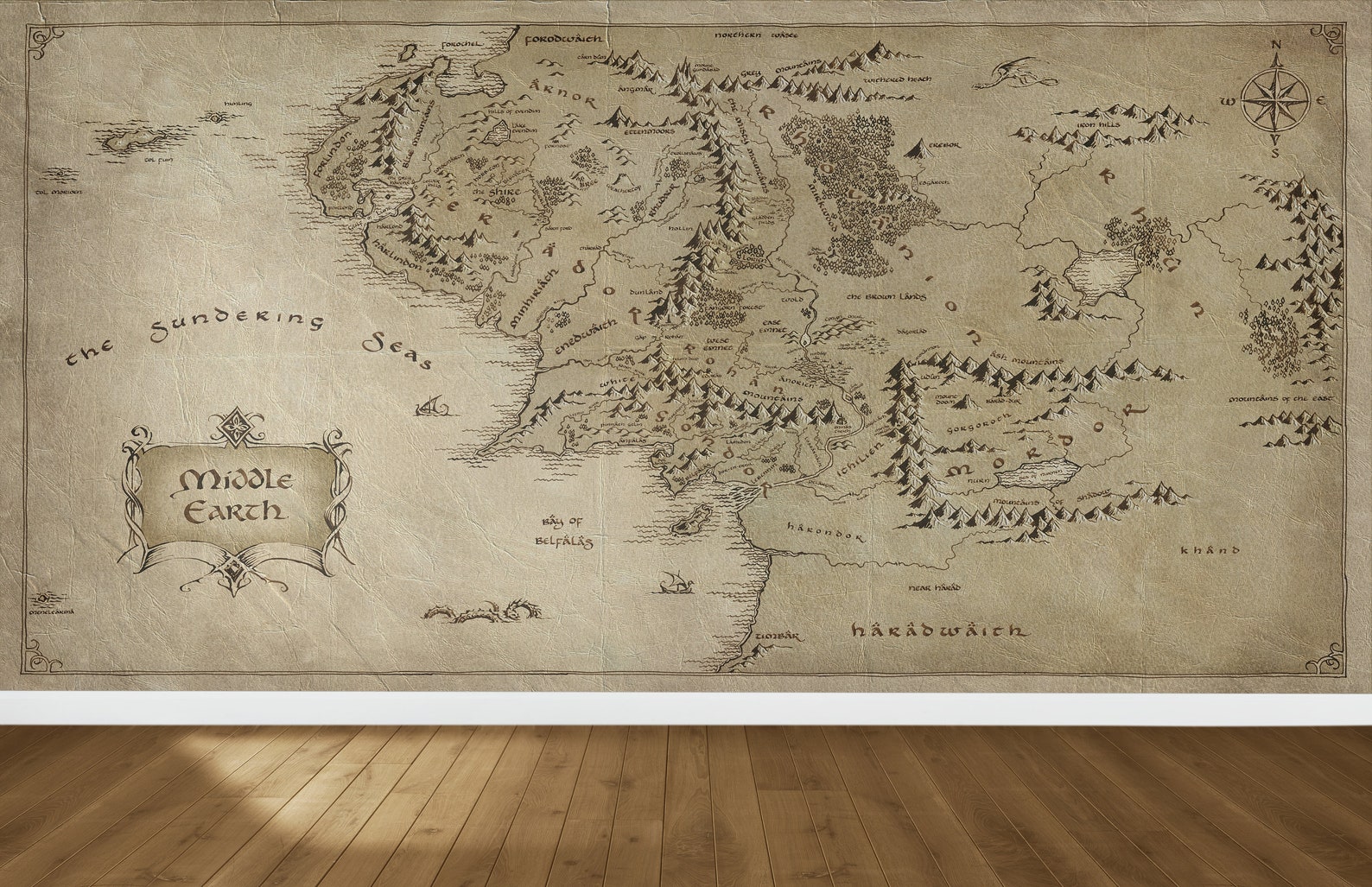 LOTR Map Wallpaper Map Wallpaper Wall Deco Stylish 3D - Etsy