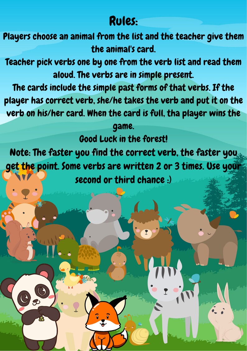 Irregular Verbs Bingo Game, Past Tense Bingo Game, Past Tense Game ...