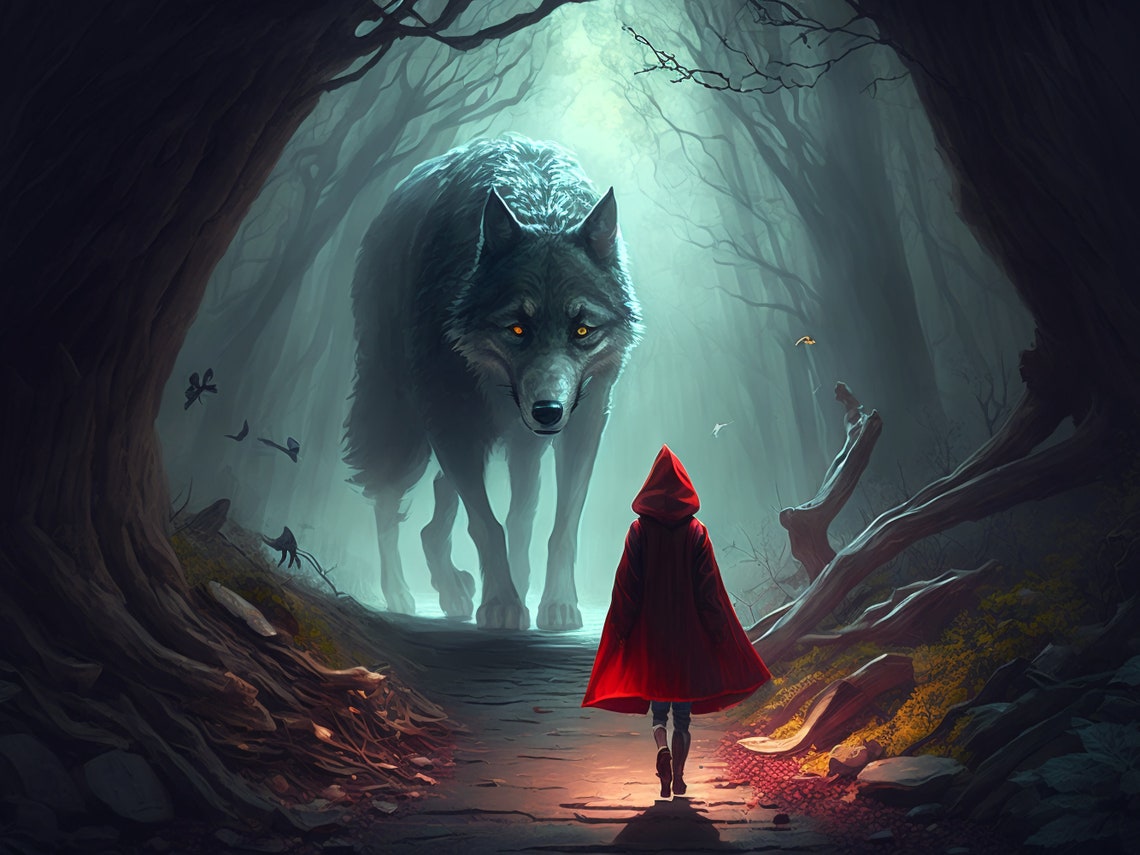 Little Red Riding Hood - AI Generated Printable Art | Instant Download ...