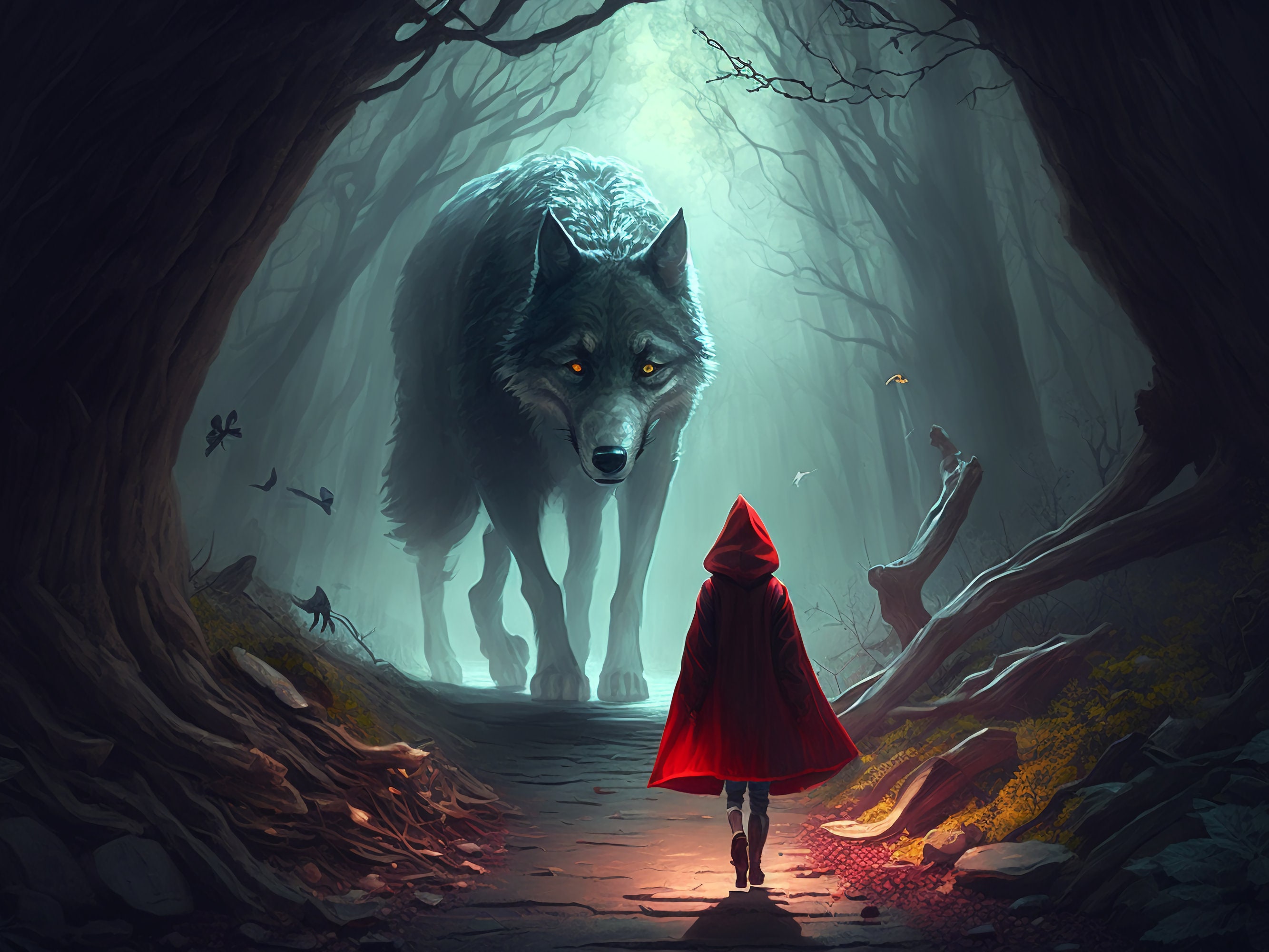 Little Red Riding Hood - AI Generated Printable Art | Instant Download ...