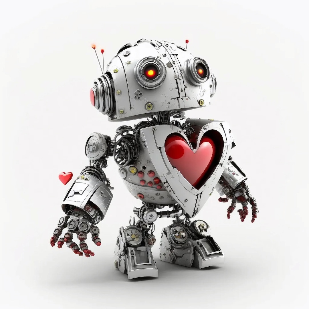 Robot in Love #3 - AI Generated Printable Art | Instant Download - Etsy