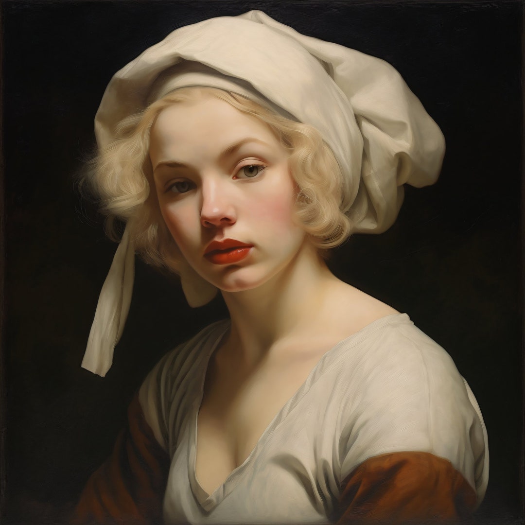 Beautiful Maid | Oilpainting Style | AI Generated Printable Wall Art ...