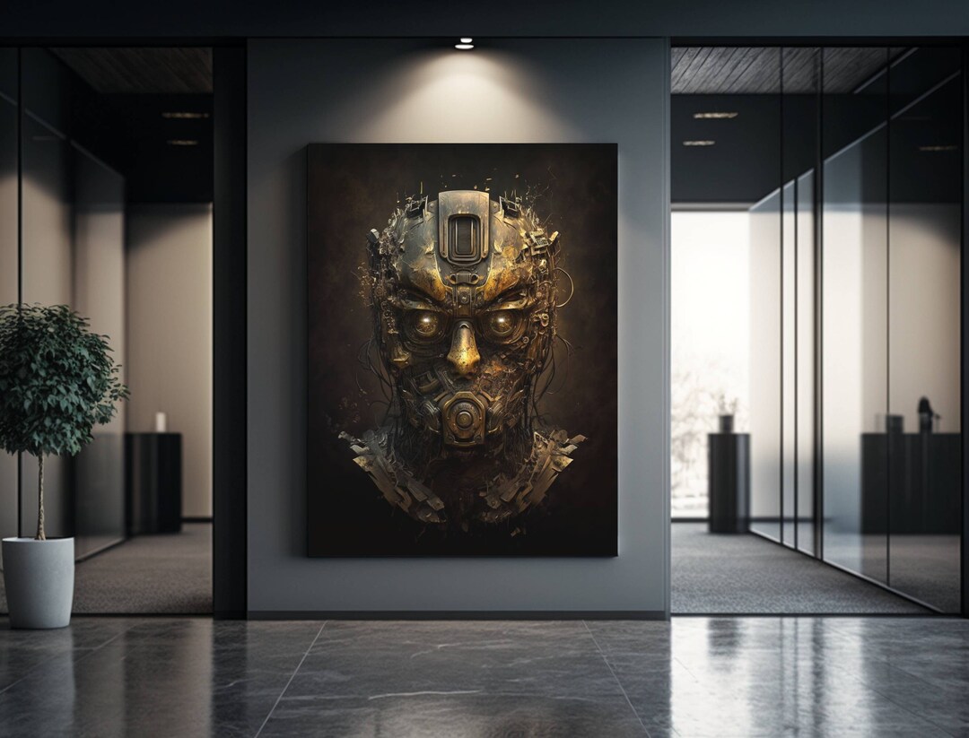 Alien Cyborg - Portrait - Oil on Canvas Style | AI Generated Printable ...