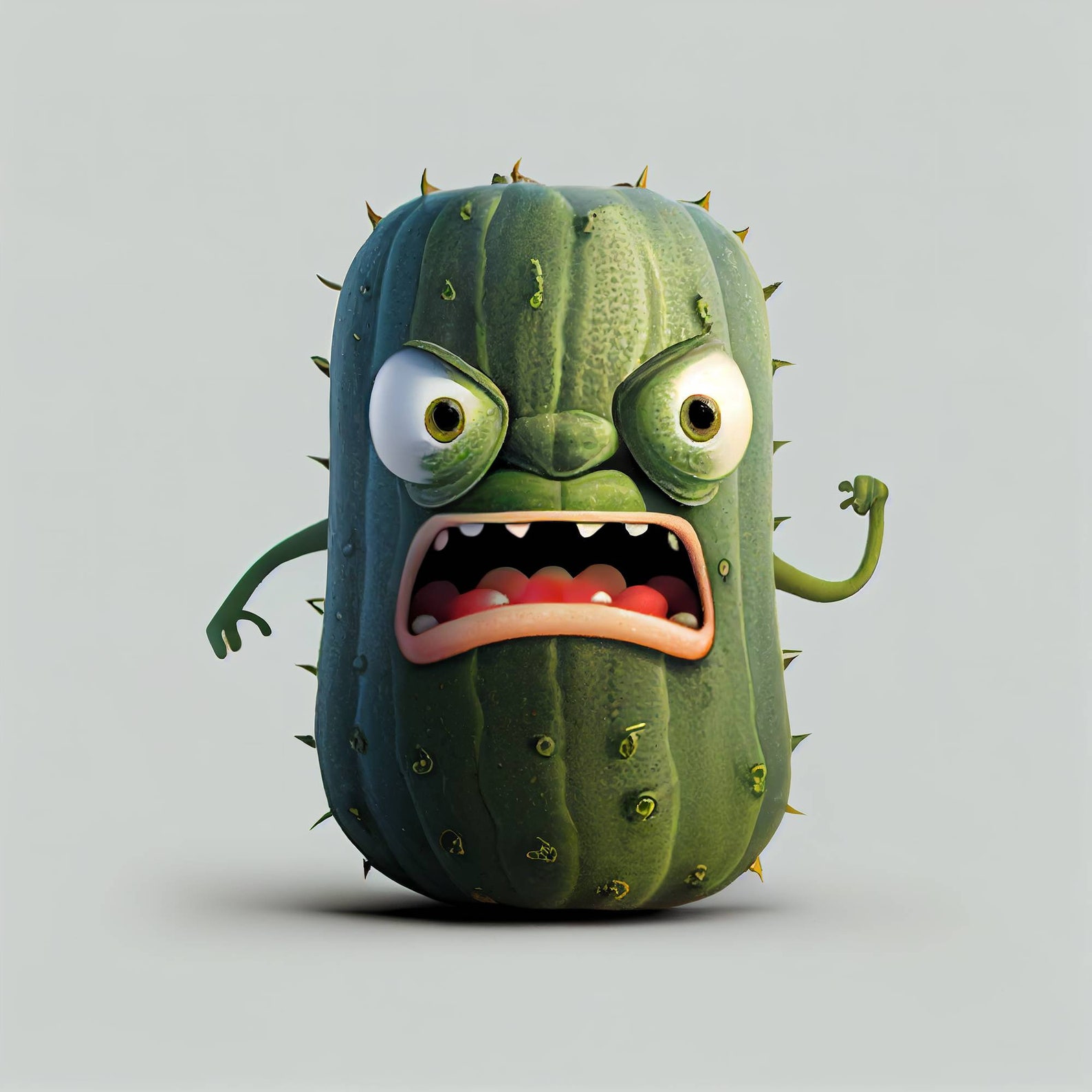 Angry Cucumber | AI Generated Printable Wall Art | Instant Download - Etsy