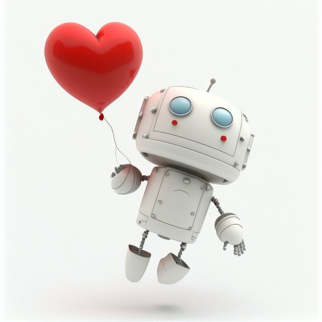 Robot in Love #6 - AI Generated Printable Art | Instant Download - Etsy