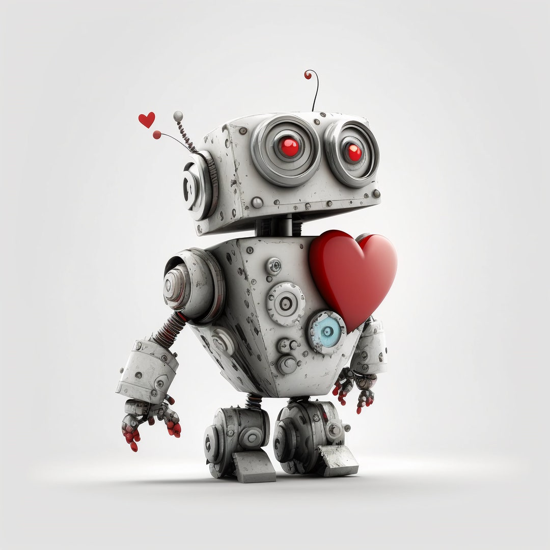 Robot in Love #5 - AI Generated Printable Art | Instant Download - Etsy