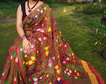 Handmade Hand Waving Gicha Ketia Sari With BP for Women// Traditional ...