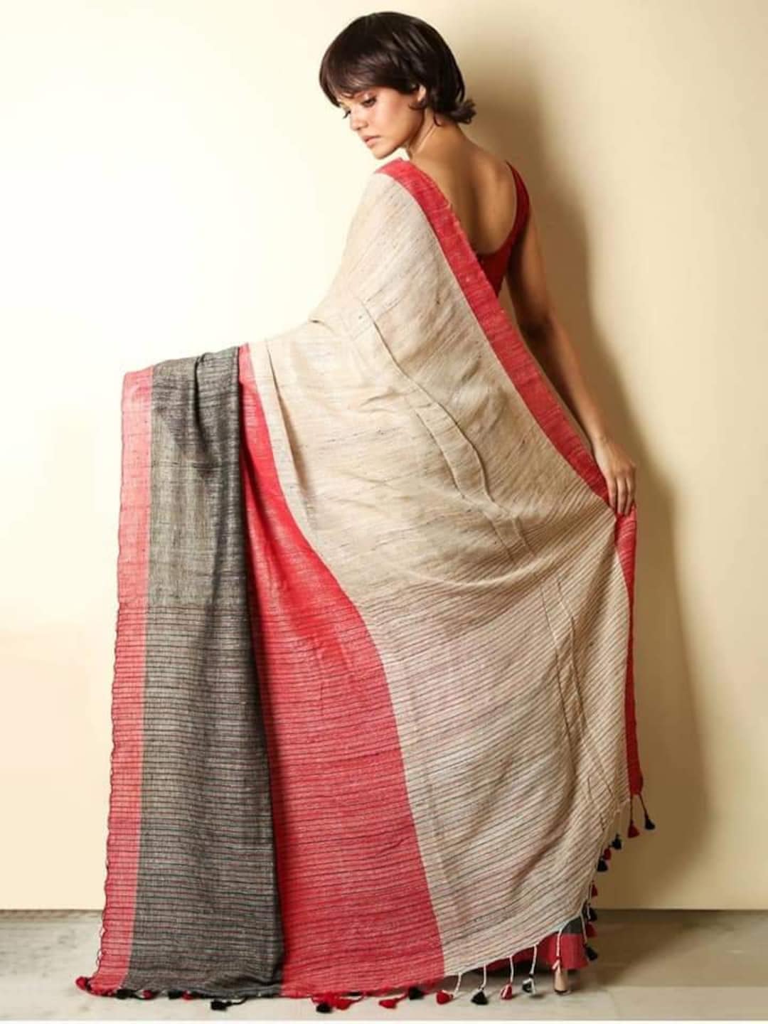 Handmade Hand Waving Gicha Ketia Sari With BP for Women// - Etsy