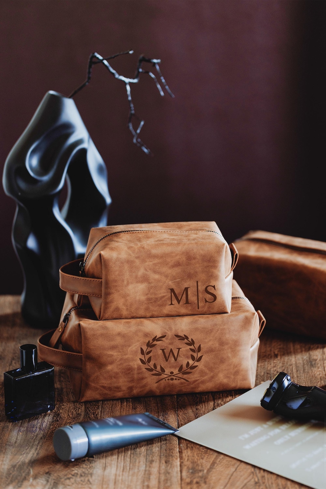 Personalized Leather Dopp Kit Dopp Kit for Him Personalized Toiletry ...