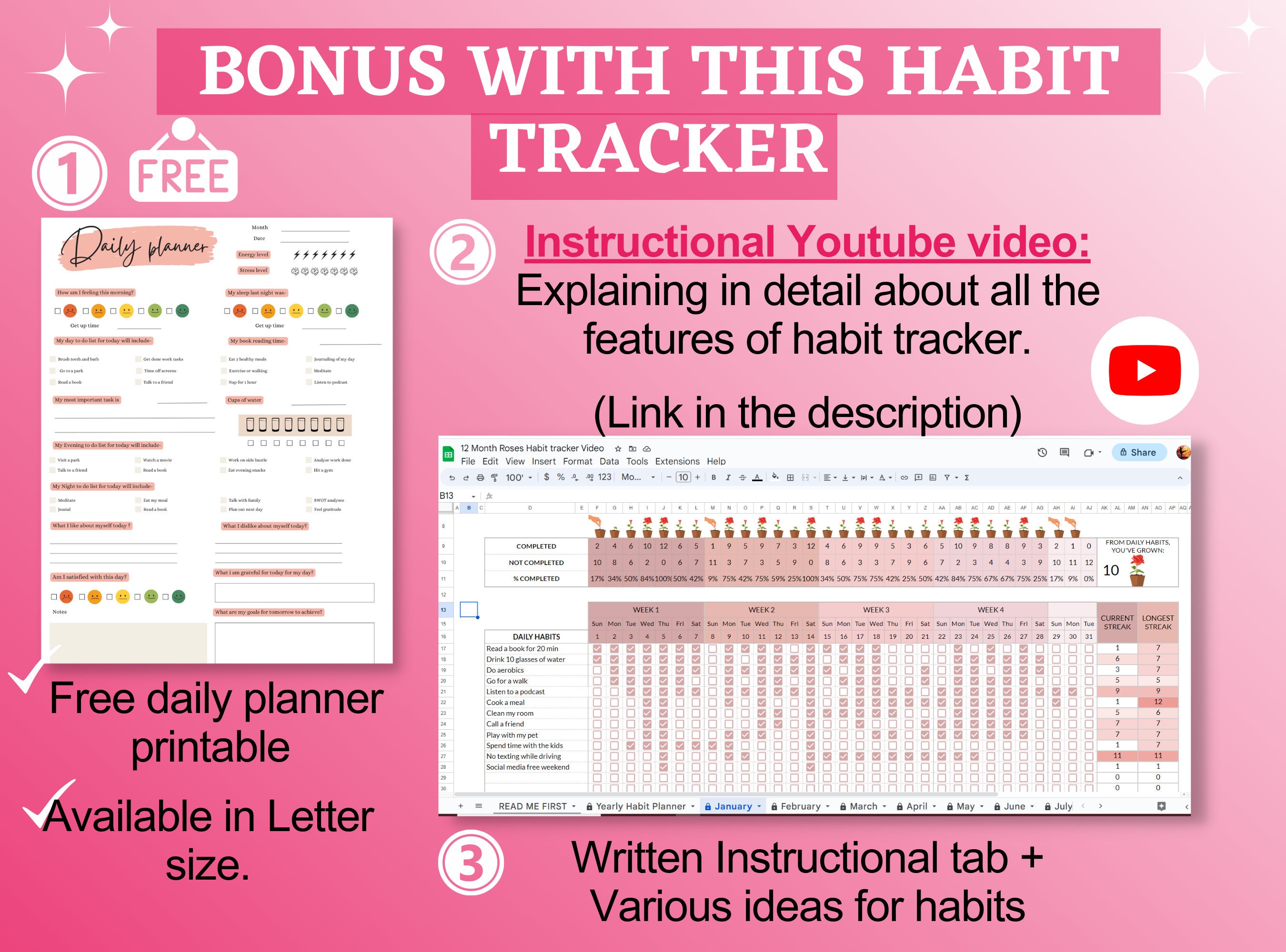 ADHD Habit Tracker Spreadsheet Template for Google Sheets ADHD Friendly ...