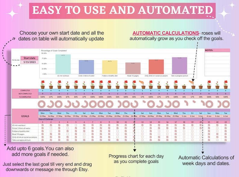 EDITABLE 75 Soft Challenge Tracker for Google Sheets | 75 Soft Template ...