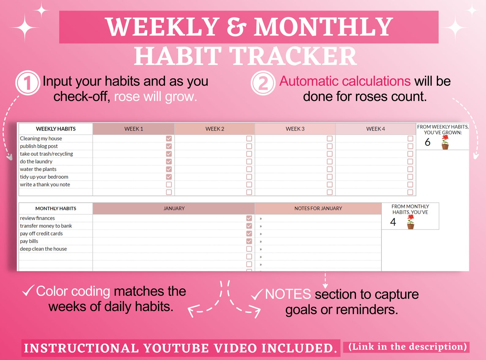 ADHD Habit Tracker Spreadsheet Template for Google Sheets ADHD Friendly ...