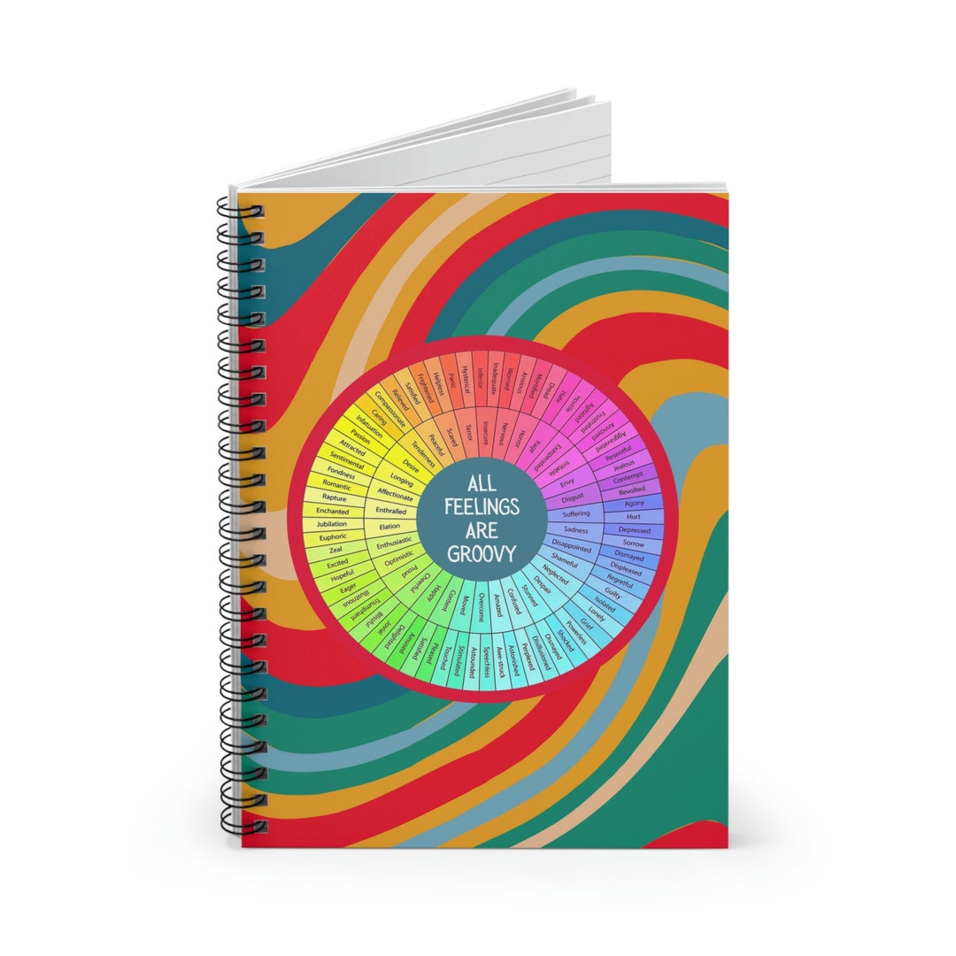 Feelings Wheel Spiral Notebook: Teal Groovy Emotion Tracker - Etsy