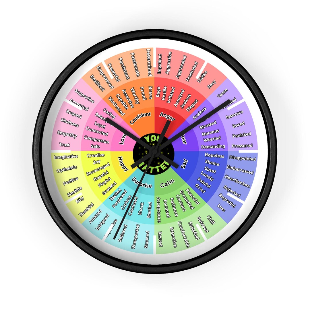 You Matter Emotions Wheel Wall Clock | Kids Emotional Awareness ...