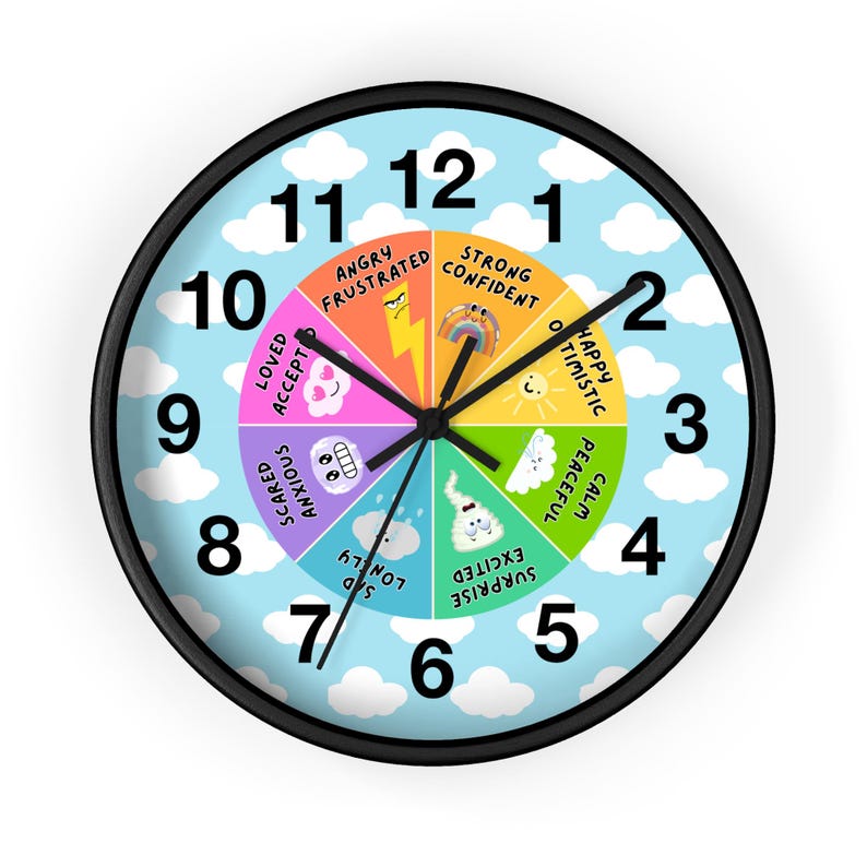 Clock Bright Colors Emotion Feelings Weather Clock - Etsy