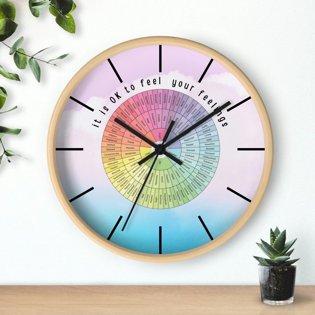 Clock It's OK to Feel Your Feelings Emotions Feelings Wheel Wall Clock ...