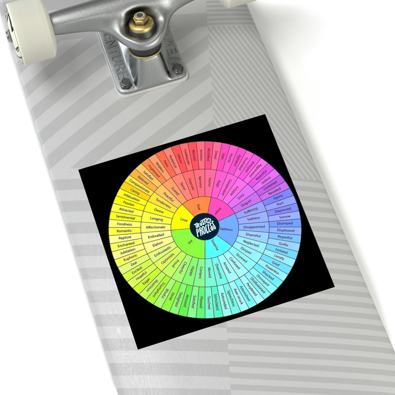 Sticker Emotion Feelings Wheel Trust the Process Black Center Sticker ...