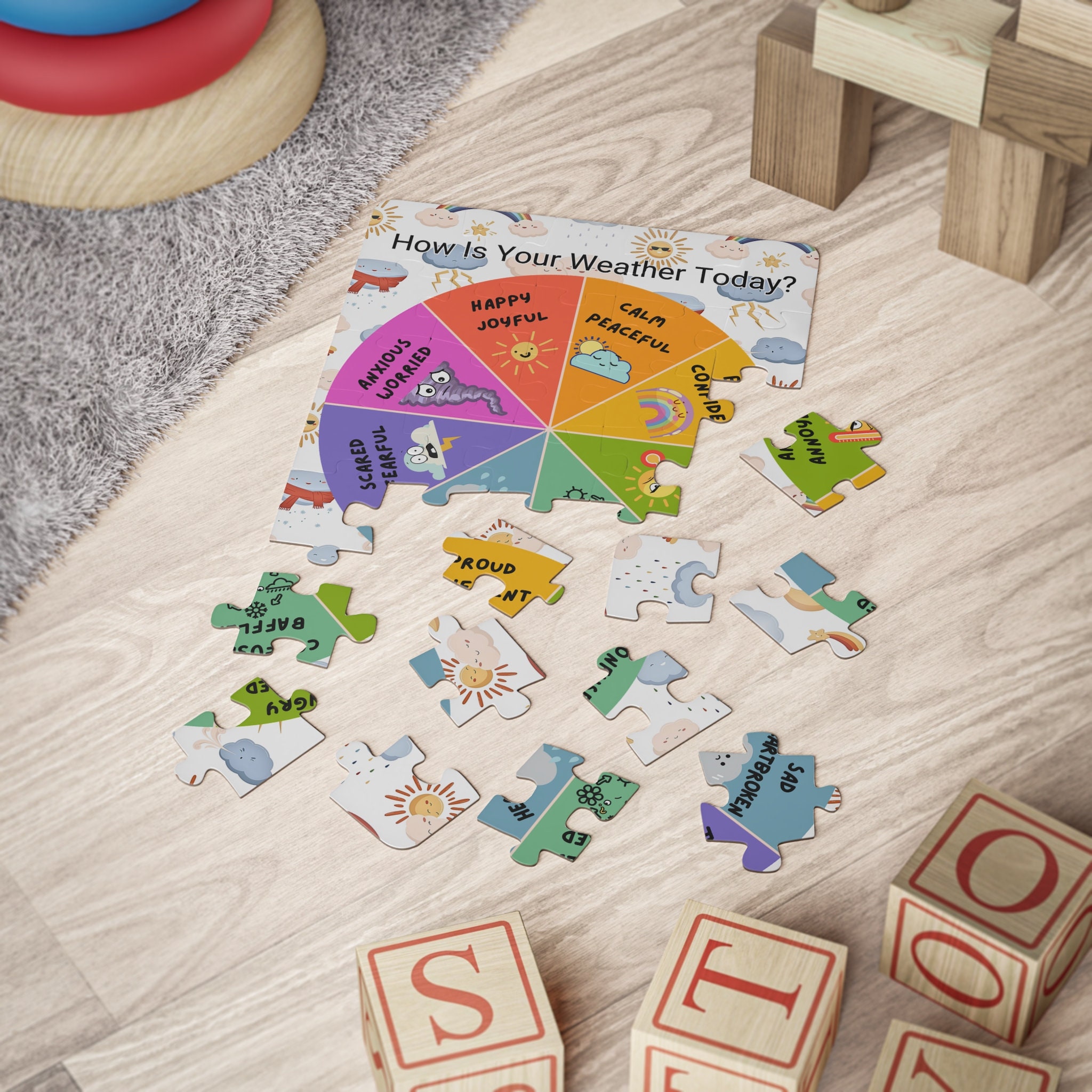 Kids' Puzzle How is Your Weather Today Weather Emotions Wheel for ...