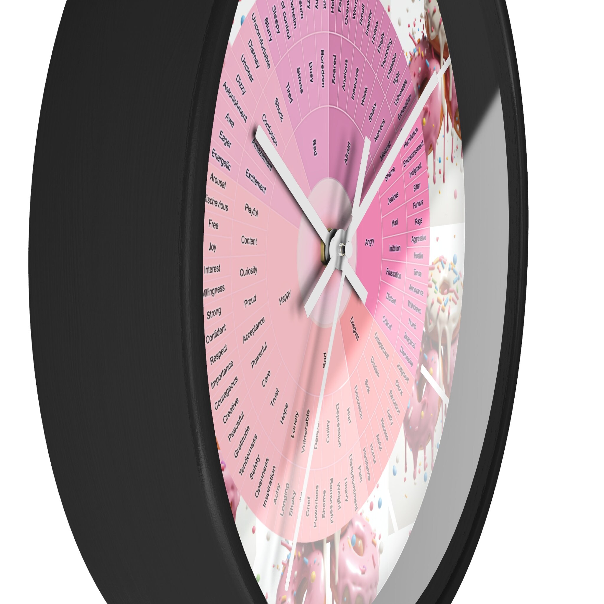 Clock Donut Emotion Feelings Pink Wheel 10 Inch Round Clock - Etsy