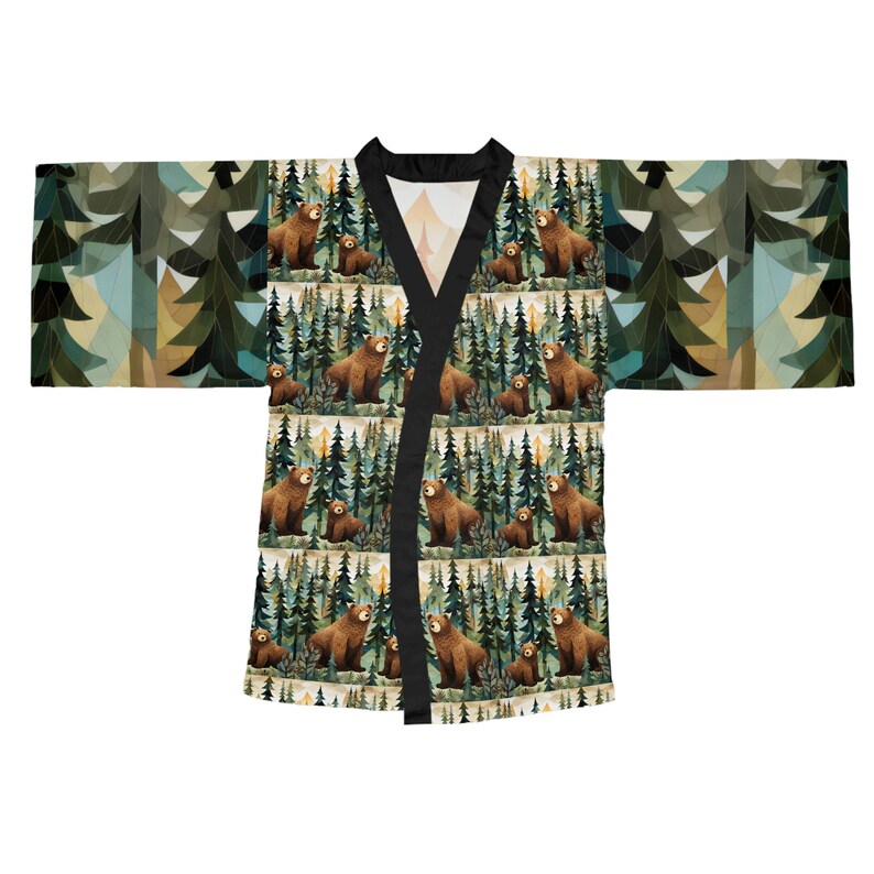 Robe Self Care Mama Bear and Baby Bear in the Forest Kimono - Etsy