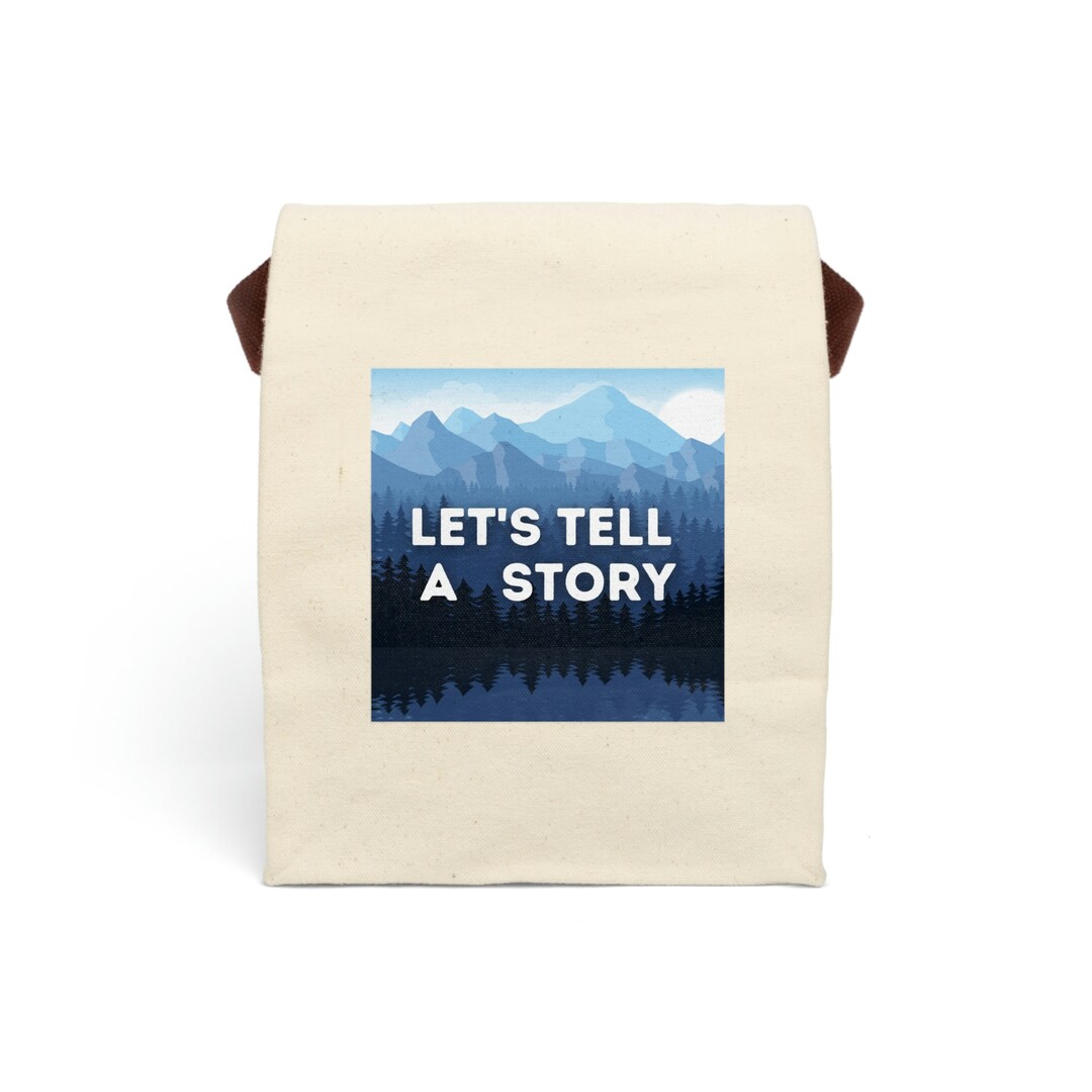 Canvas Story Bag Let's Tell A Story Mountain Scene Story Bag With Strap - Etsy