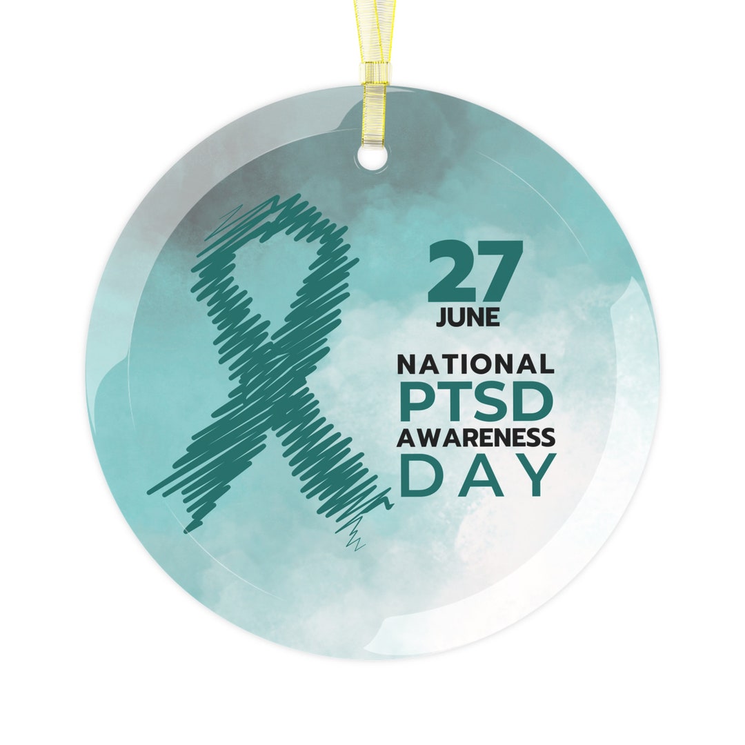 Glass Ornament Teal PTSD Awareness Day Glass Ornament - Etsy