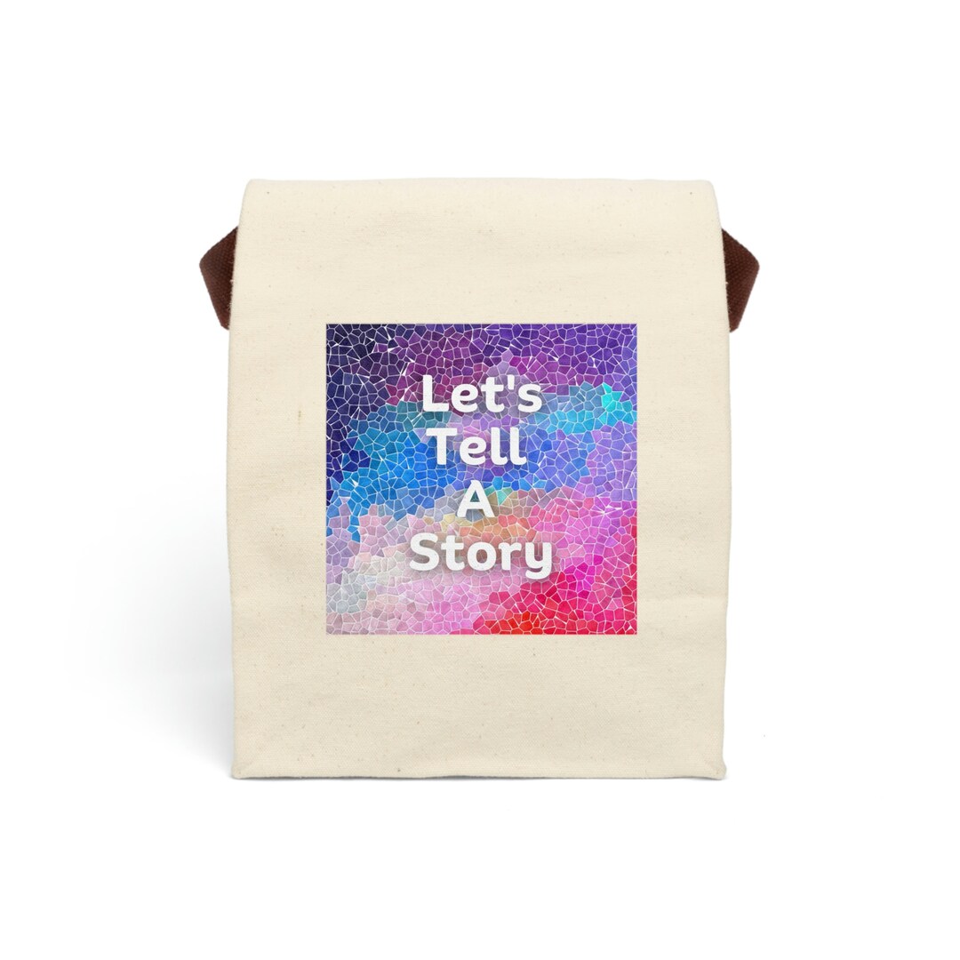 Canvas Story Bag Let's Tell A Story Mosaic Story Bag With Strap - Etsy