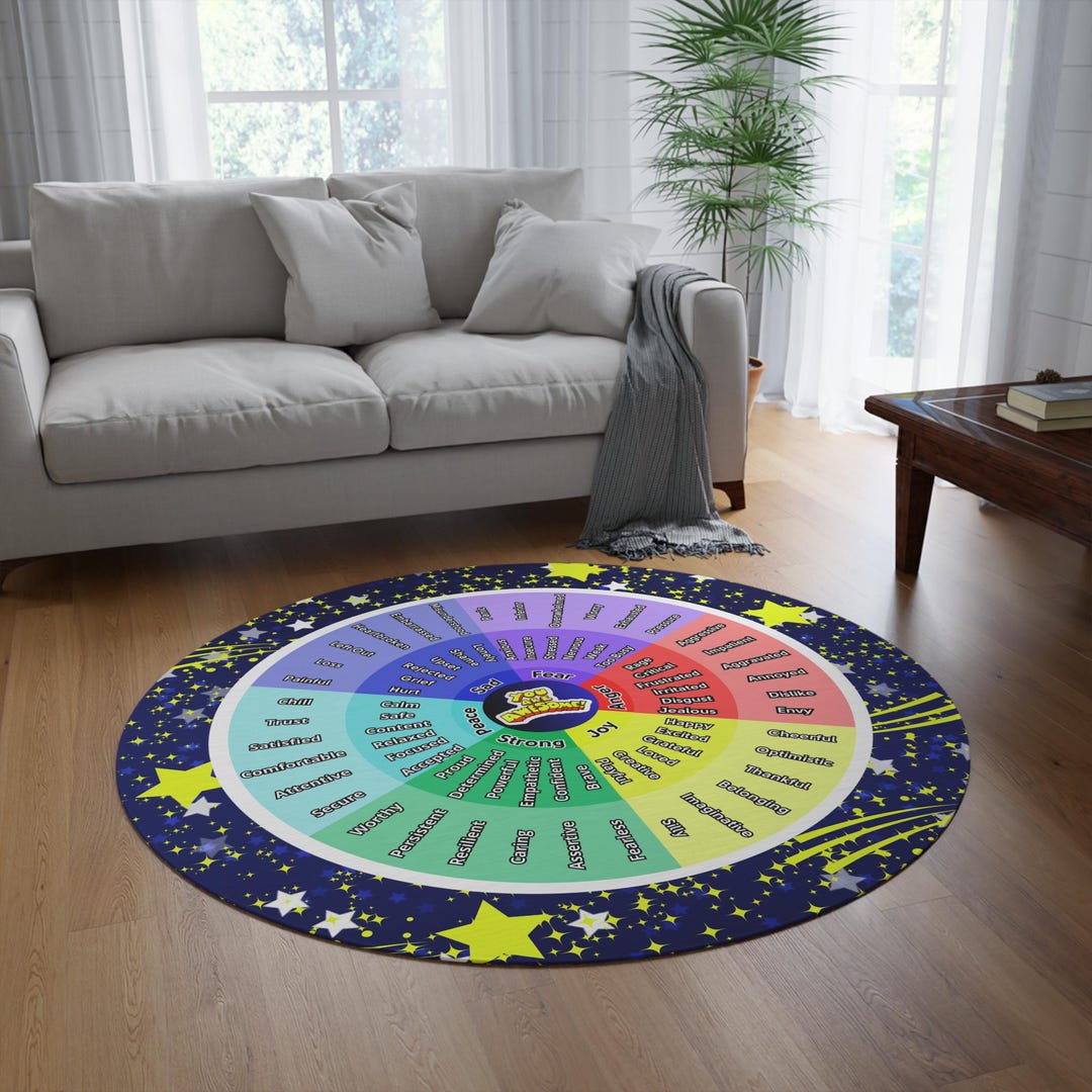 Round Rug Emotion Feelings Wheel You Are Awesome Shooting Emotional ...