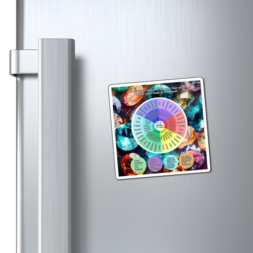 Magnet Emotion Feelings Wheel Teal & Black It's Normal to Feel Center ...