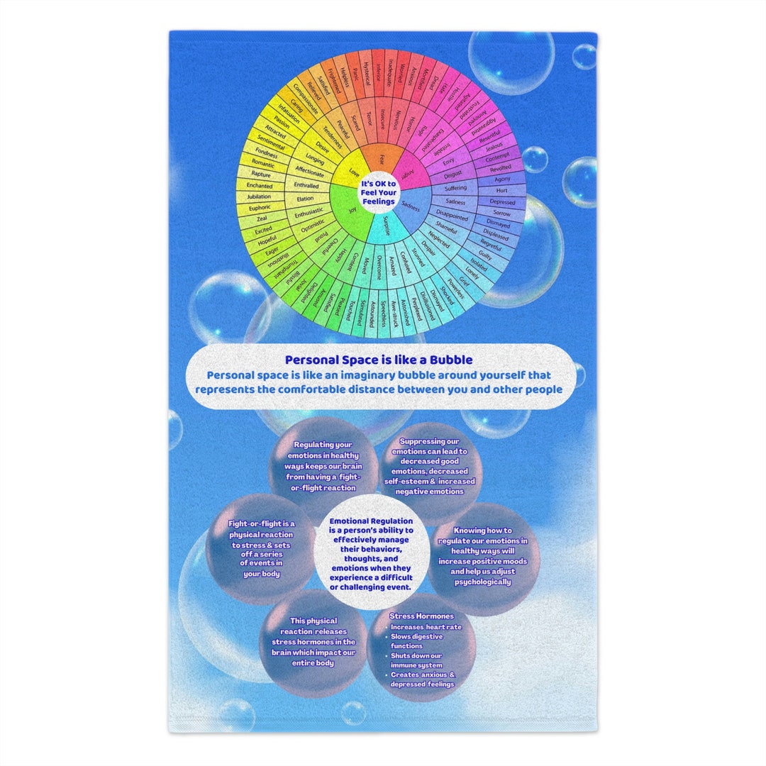 Coping Towel Elementary Age Bubbles Emotional Regulation Towel, 11x18 ...