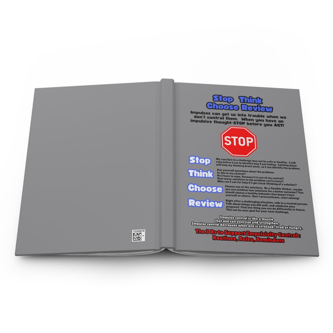 Journal Stop Think Choose Review Impulse Control Gray Journal - Etsy