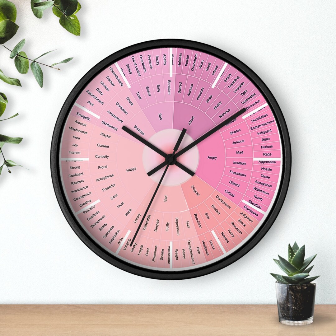 Clock Pink Emotion Feelings Wheel 10 Inch Clock - Etsy