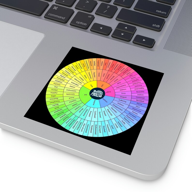 Sticker Emotion Feelings Wheel Trust the Process Black Center Sticker ...