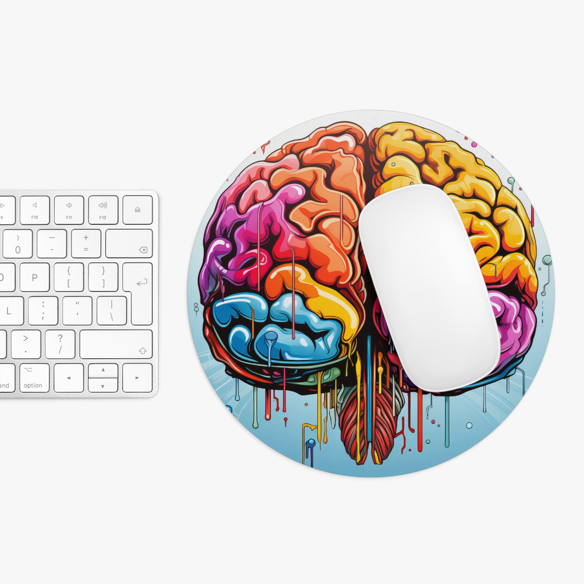 Mousepad Dripping With Knowledge Brain Round Mousepad - Etsy