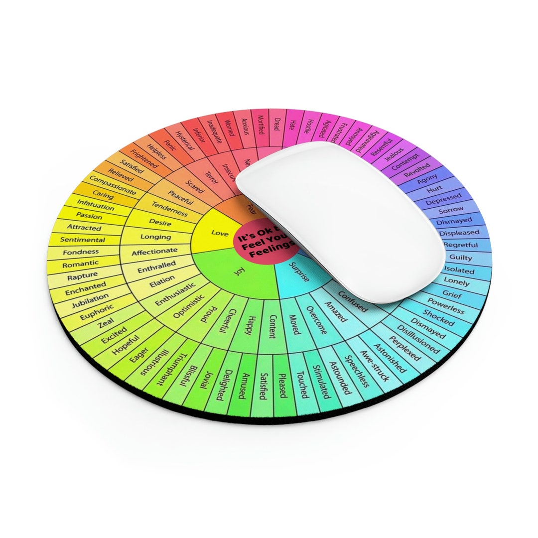 Mouse Pad Emotion Feelings Wheel Red Center It's OK to Feel Your ...