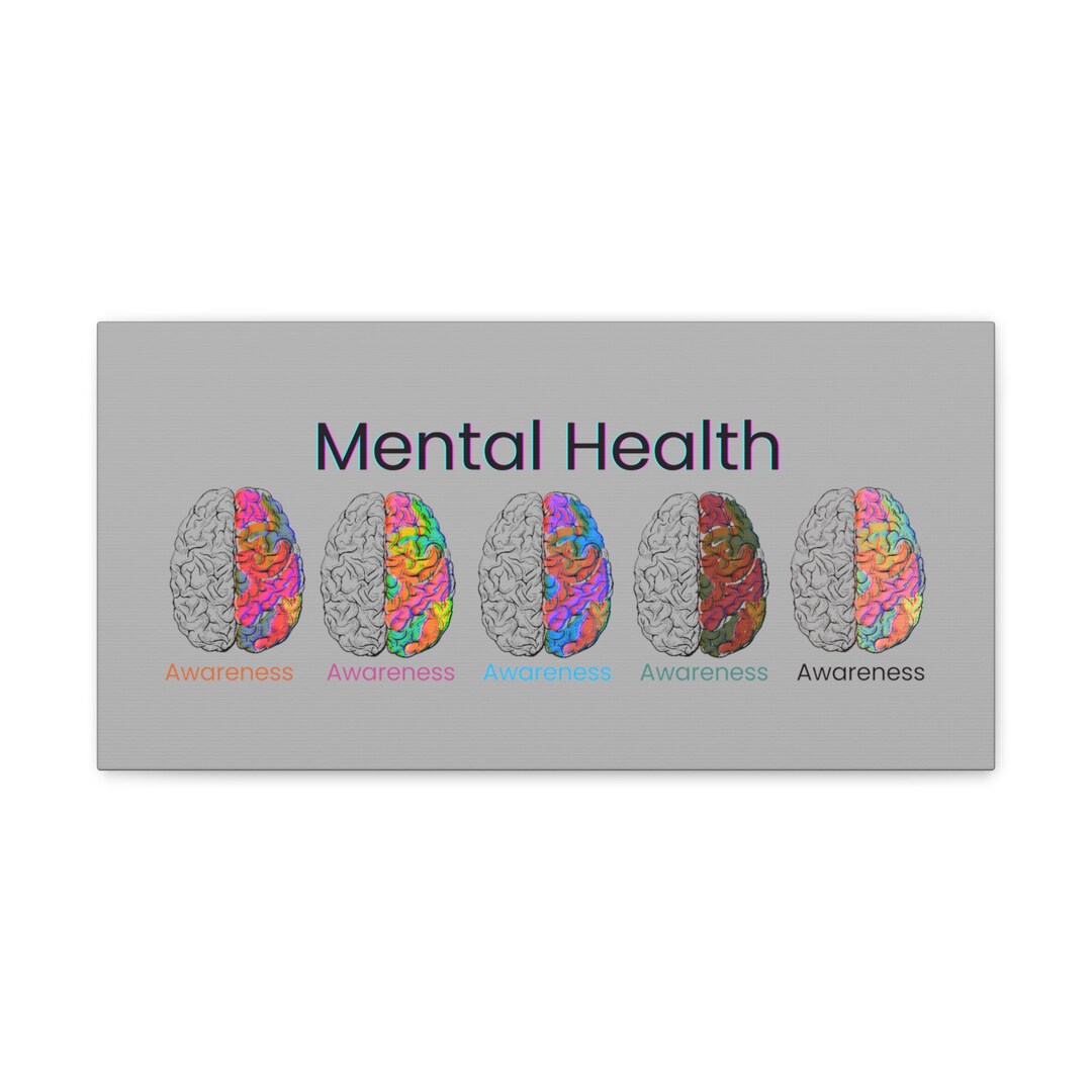 Canvas Mental Health Awareness With Different Color Variations of ...