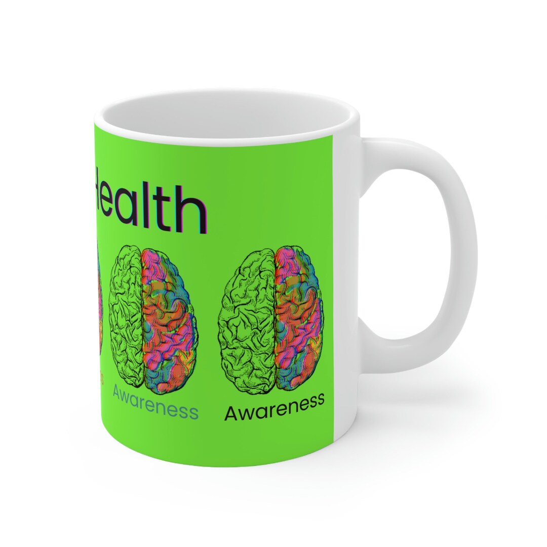 Mental Health Awareness Neon Brain Coffee Mug 11oz - Etsy