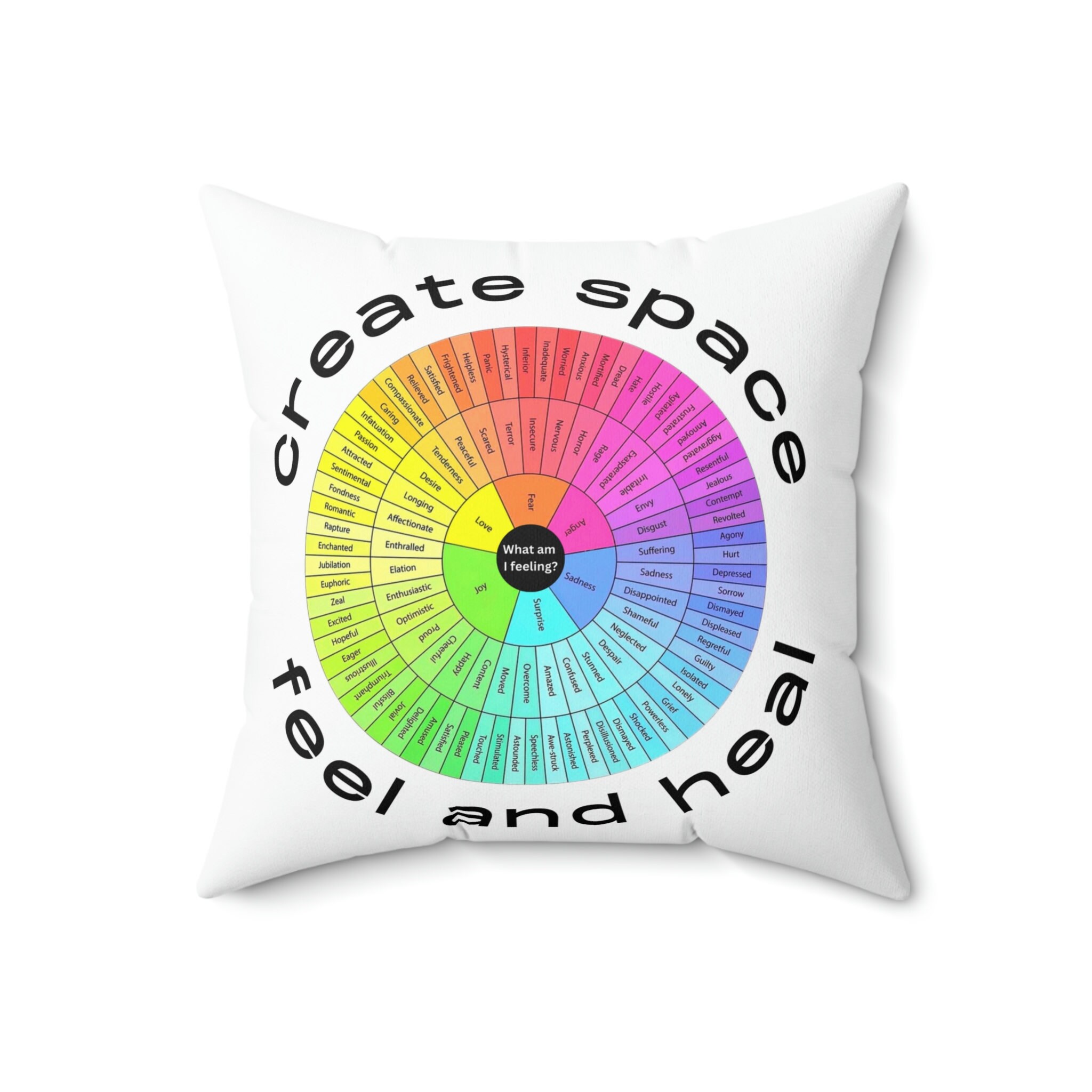 Square Emotional Regulation and Feelings Wheel Pillow Cover and Pillow ...