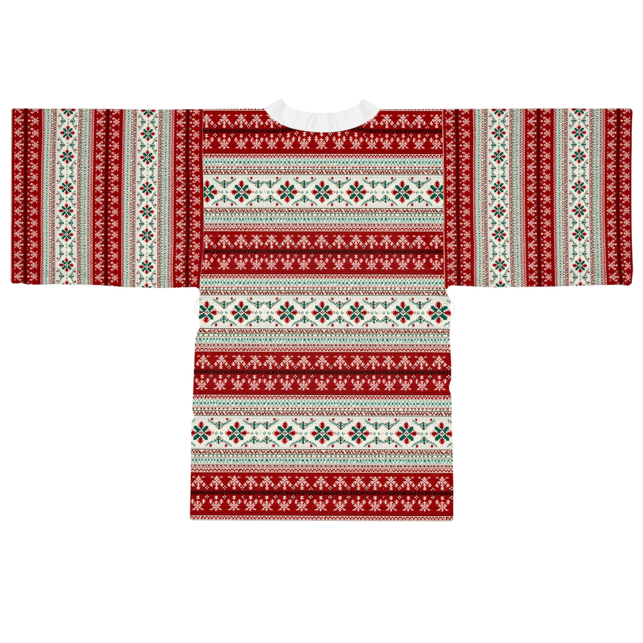 Robe Self Care Red & Green Embroidery Look Christmas Robe - Etsy