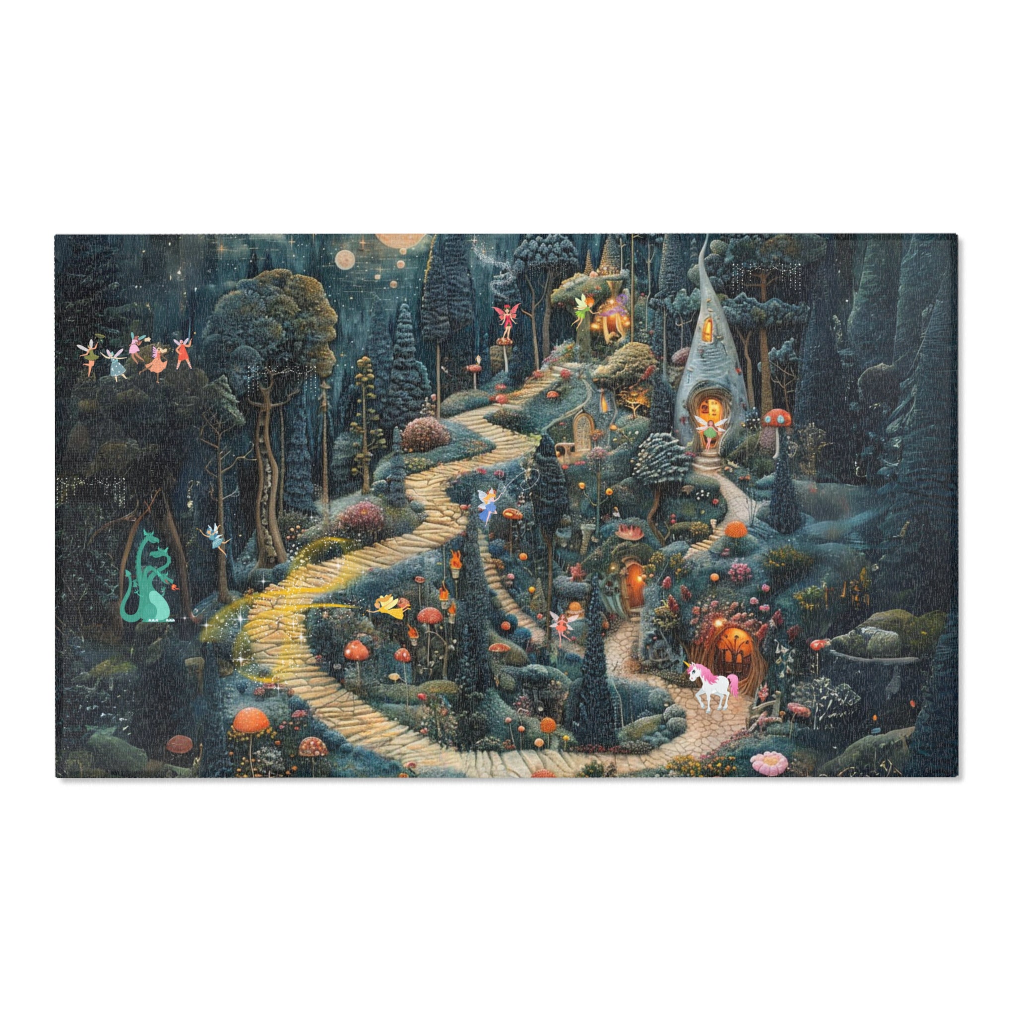 Rug Fairy Woodland Village Let's Pretend Play Nursery Playroom ...