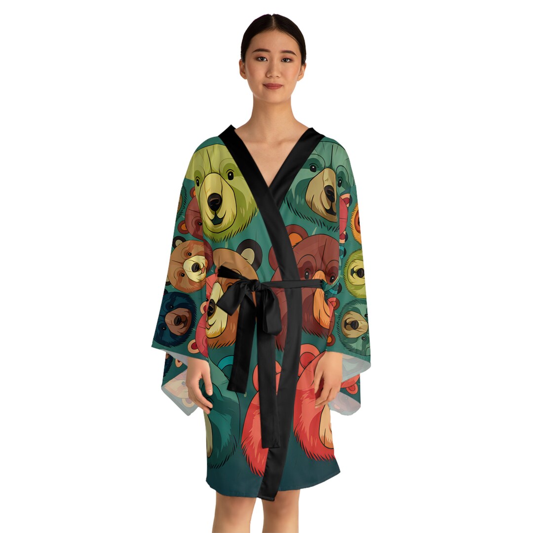 Robe Diverse Colorful Bears Kimono Robe - Etsy