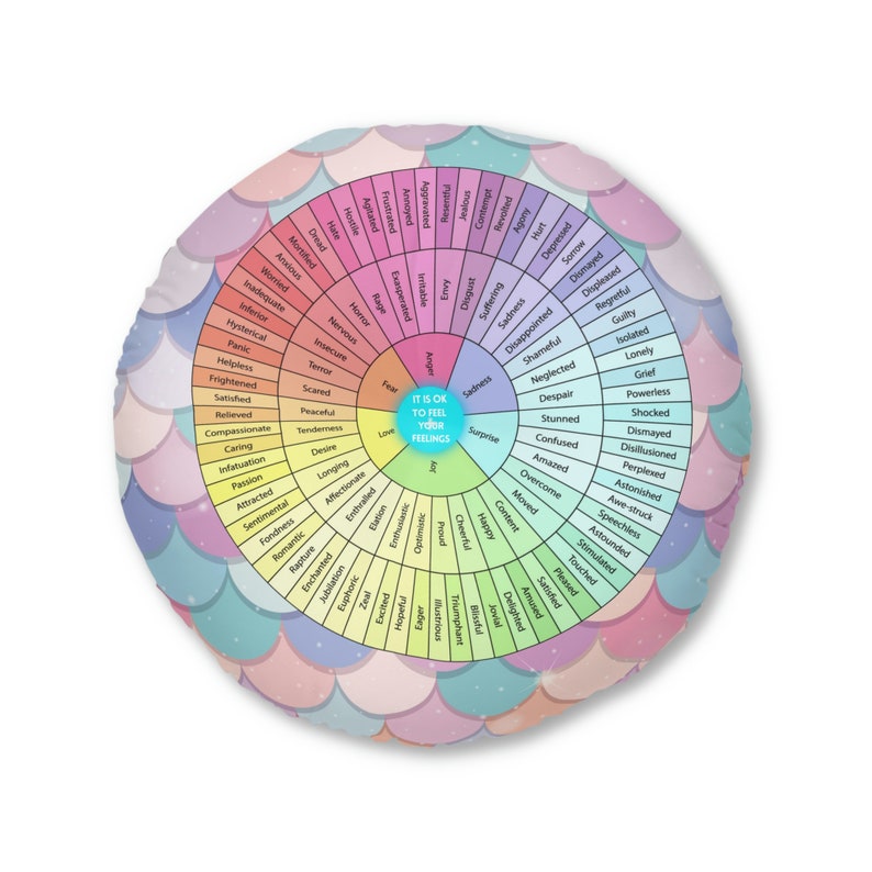 Round Pillow Emotion Feelings Wheel Mermaid Theme With - Etsy