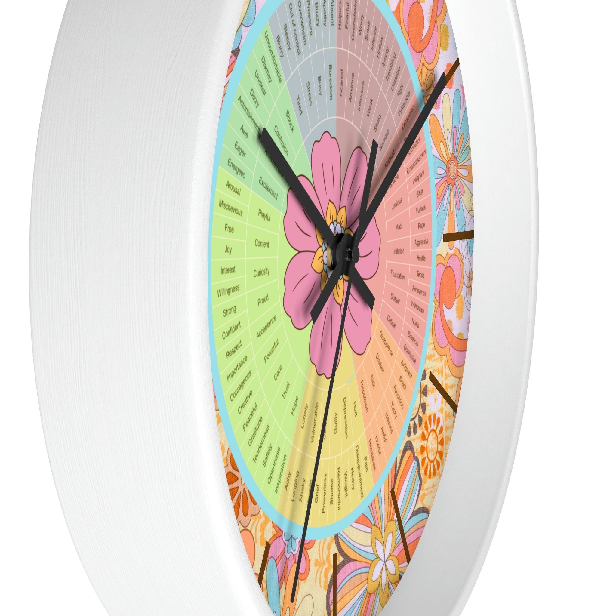 Emotions Feelings Wheel Retro Flowers Clock - Etsy