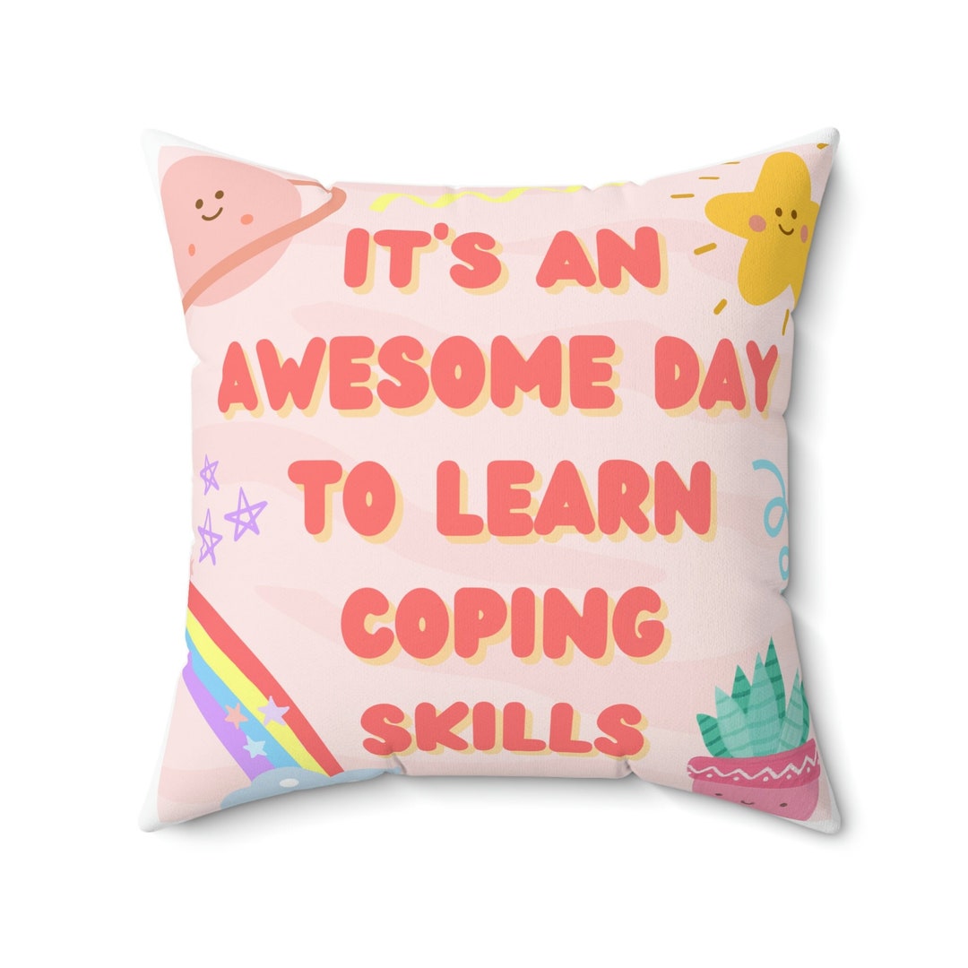 Coping Skills Pillow: Play Therapy Room Decor - Etsy
