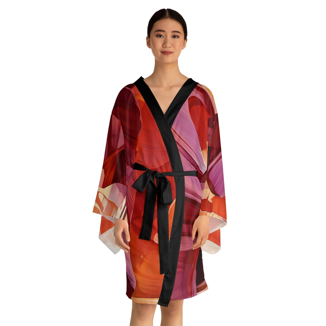 Robe Self Care Painted Southwest Canyon Long Sleeve Kimono Robe - Etsy