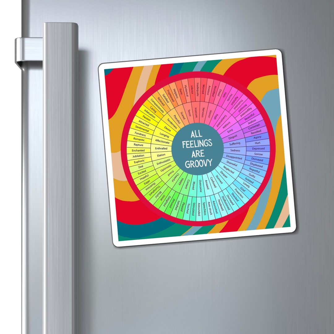 Magnet Emotion Feelings Wheel All Feelings Are Groovy Retro Design ...
